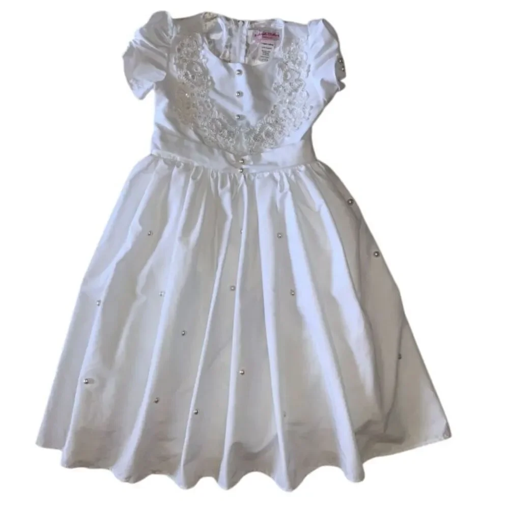 Dresses | 3 Angel Communion Flower Girl Pearl Beaded Lace 45 | Poshmark